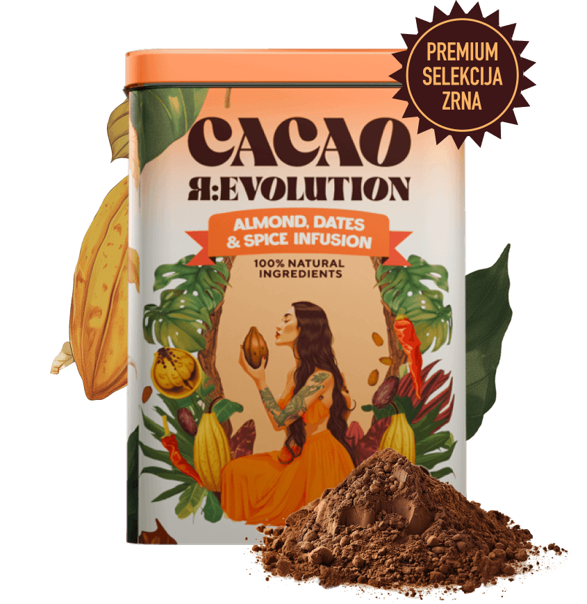 100% prirodni kakao napitak sa bademom, urmama i začinima – CACAO Я:EVOLUTION