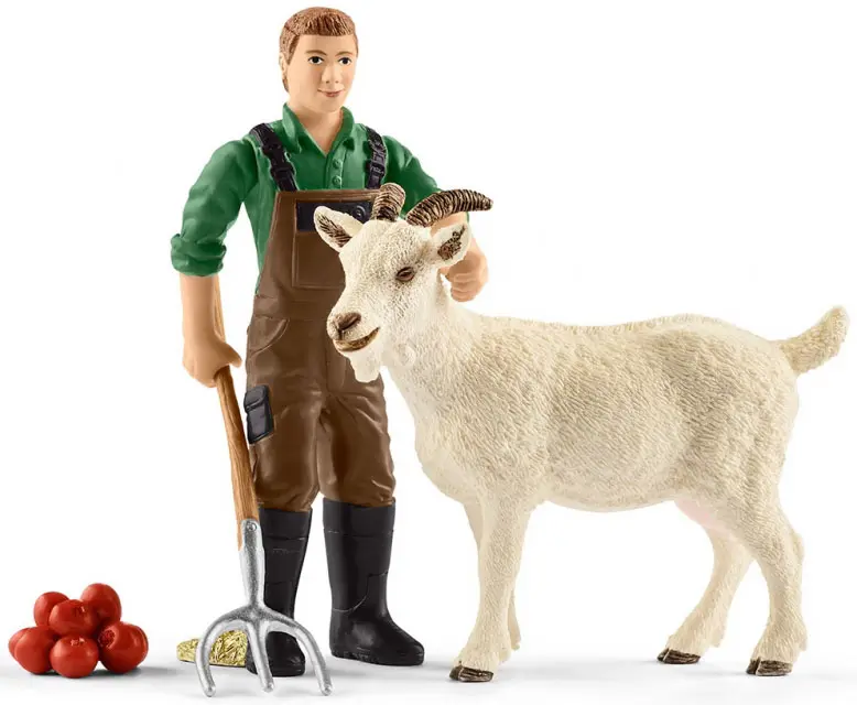 Schleich Figurice Domaće životinje - Farmer i koza 42375