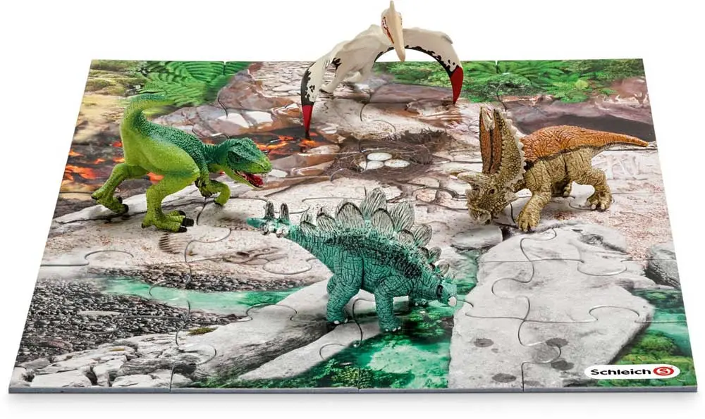 Schleich Figurice Dinosaurusi 4 kom. na puzzle podlozi 42213