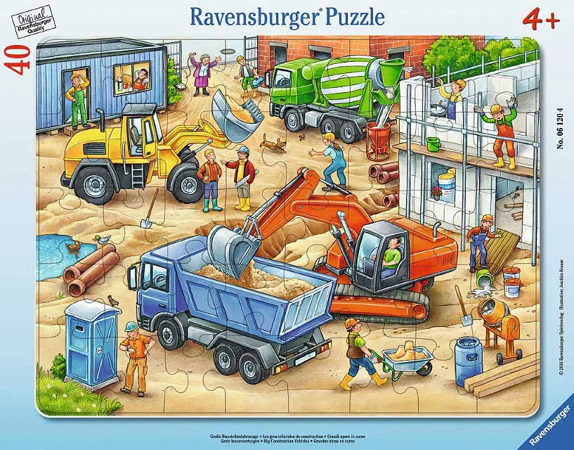Ravensburger puzzle 40 delova - Masine na gradilistu 06120