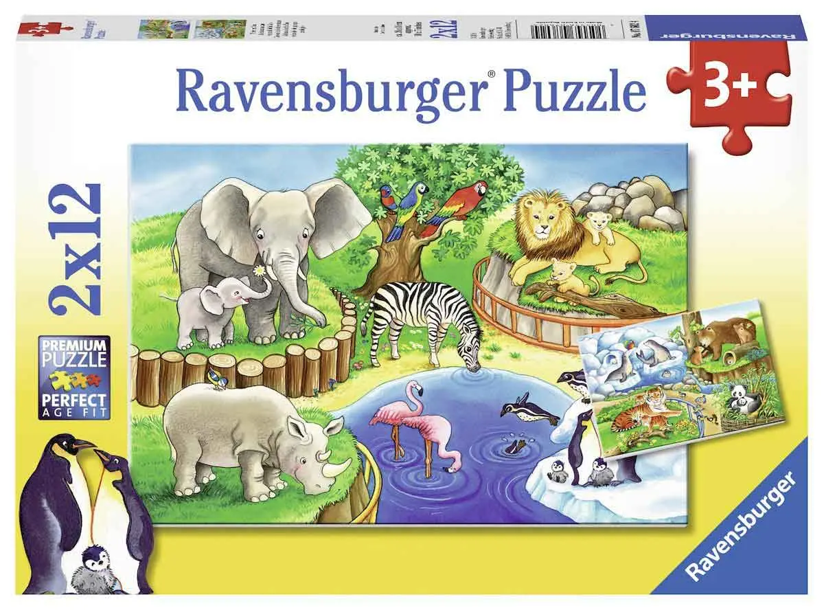 Ravensburger puzzle Dečije puzle - 2x12 - Životinje - Animals in the Zoo 2x12 delova RA07602