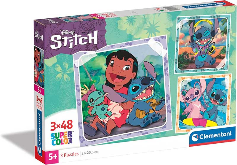 Puzzle slagalice za decu 3x48 delova Disney Lilo and Stitch Clementoni 25321