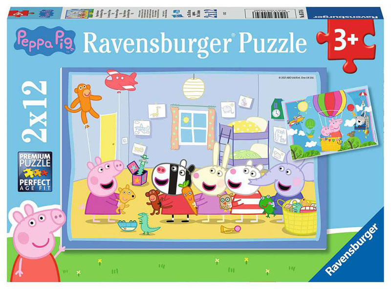 Avanture Pepe Prase Puzzle slagalice 2x12 delova Ravensburger 05574