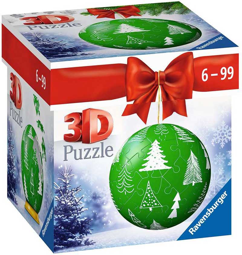 Novogodišnja kugla 3D Puzzle 54 dela Winter green Ravensburger 11270
