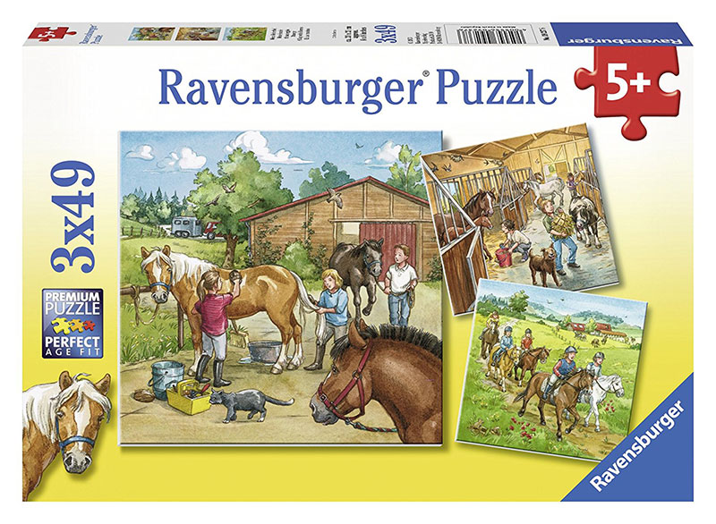 Ravensburger puzzle Dečije puzle - 3x49 - Životinje - Konji - A Day with Horses 3x49 delova RA09237
