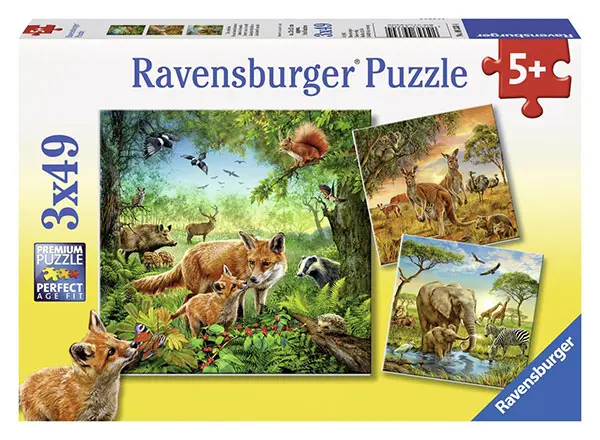Ravensburger puzzle Dečije puzle - 3x49 - Životinje - Animals of the Earth 3x49 delova RA09330