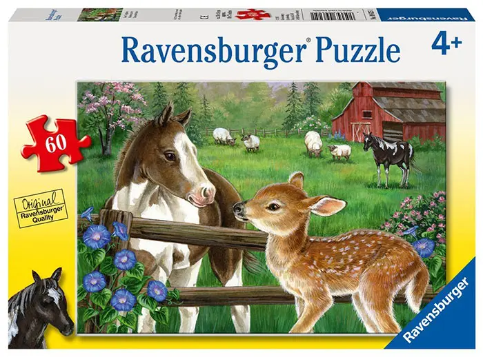 Ravensburger puzzle Dečije puzle - 60 - 1:1 - Životinje - Konji - Lane - New neighbors 60 delova RA09625