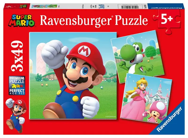 Puzzle slagalice za decu 3x49 delova Super Mario Ravensburger 05186