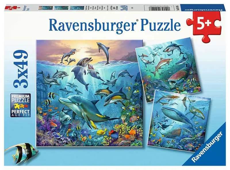 Puzzle slagalice za decu 3x49 delova Život u okeanu Ravensburger 05149
