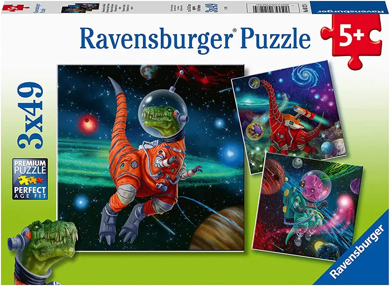 Puzzle 3u1 Dinosaurusi u svemiru 3x49 delova Ravensburger 05127