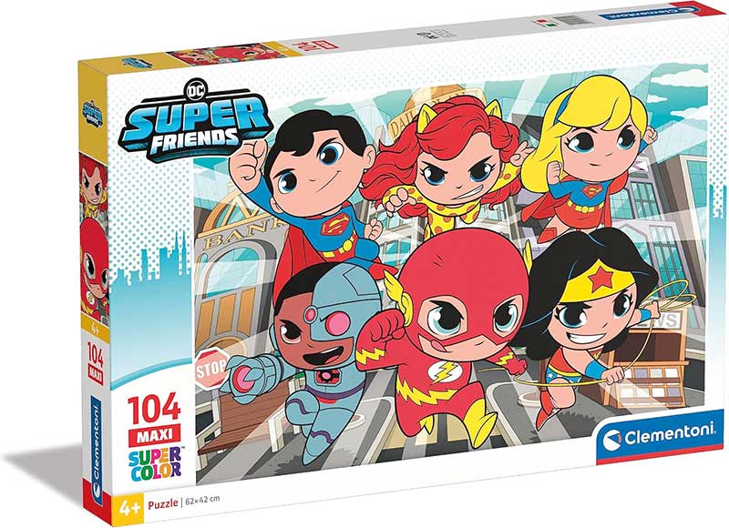 Puzzle slagalice za decu 104 maxi dela Super prijatelji DC Comics Clementoni 25720