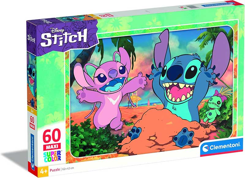 Puzzle slagalice za decu 60 maxi delova Disney Stitch Clementoni 26596