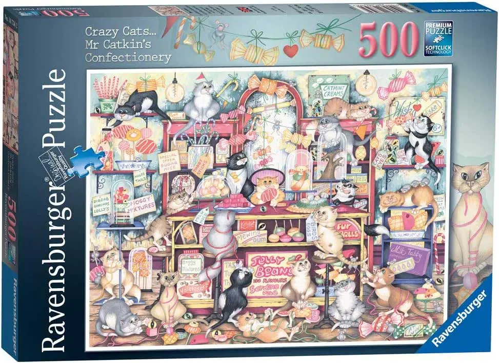 Puzzle slagalica 500 delova Lude mačke u pozamanteriji Ravensburger 16756