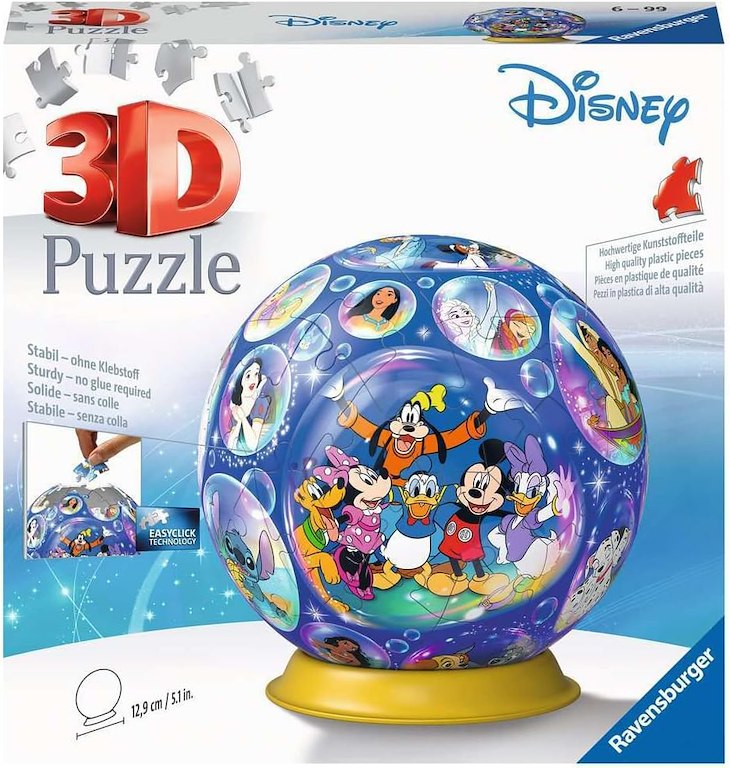 Ravensburger 3D Puzzle slagalica 72 dela Lopta Dizni junaci 11561