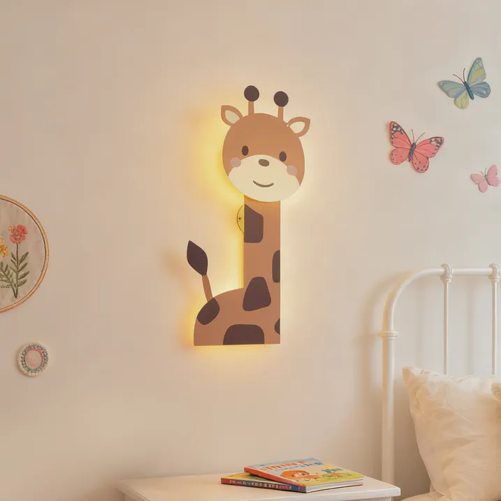 Dečija zidna lampa braon uklj. LED sa 3-stepenim zatamnjivanjem - Gigi the Giraffe