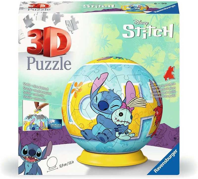 3D Puzzle slagalica Lopta 72 dela Disney Stitch Aloha Ravensburger 11596