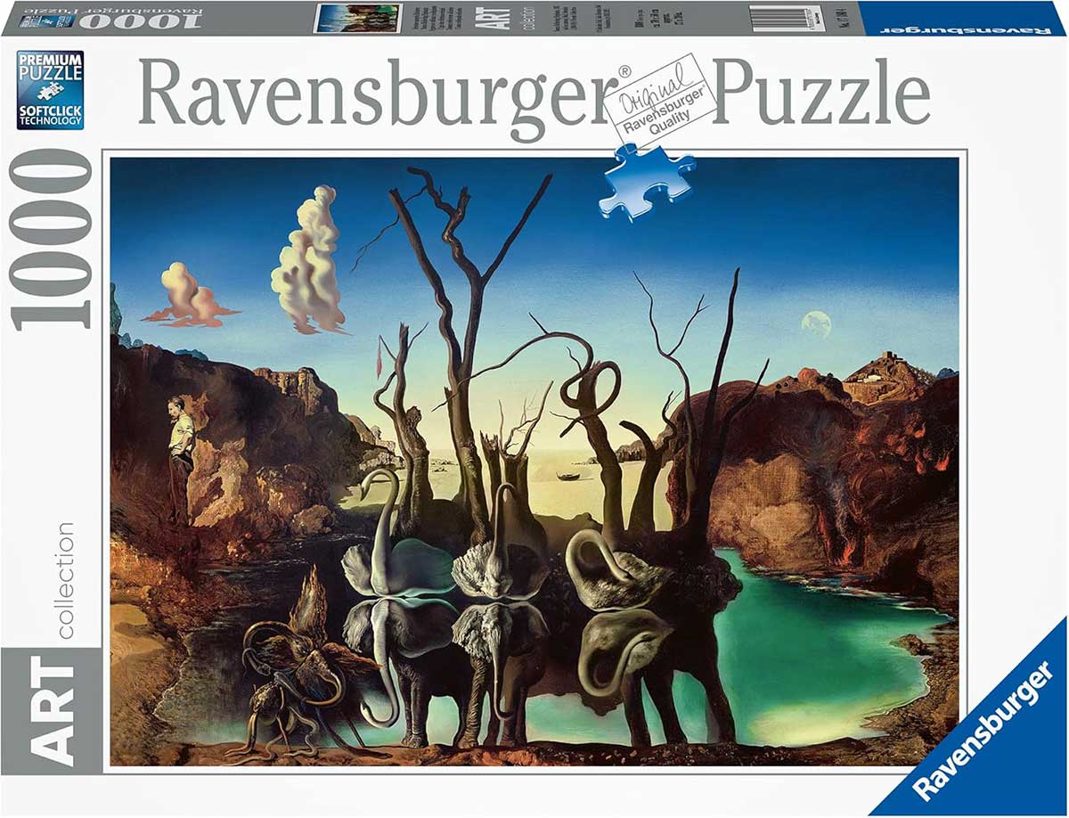 Puzzle 1000 delova Salvador Dali Slonovi koji se ogledaju u labudovima Ravensburger 17180