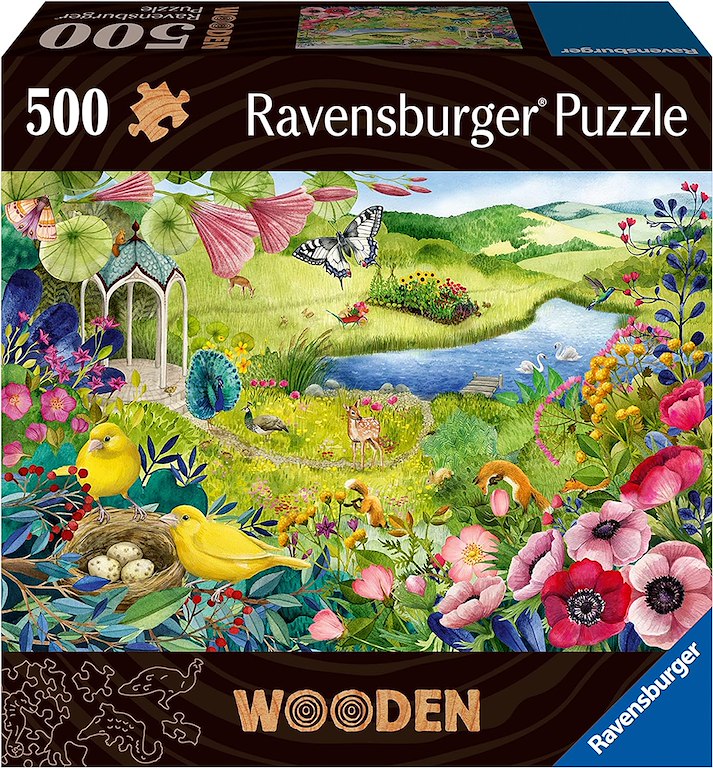 Drvene puzzle slagalica 500 delova za decu i odrasle Divlja bašta Ravensburger 17513