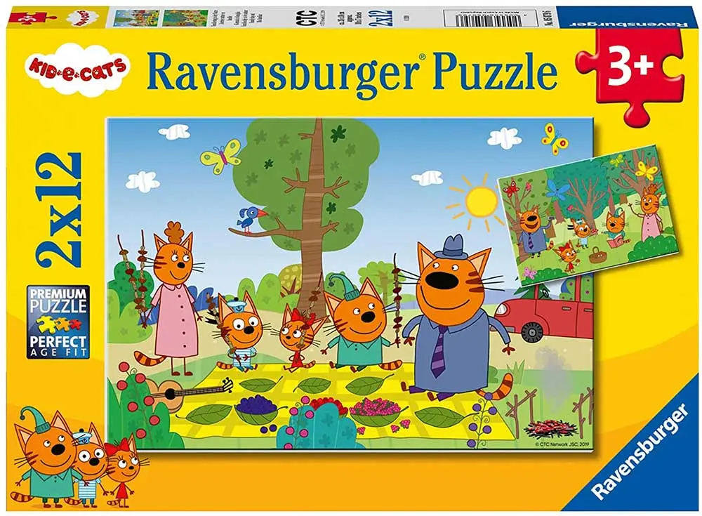 Puzzle 2x12 delova Porodica mačaka Ravensburger 05079