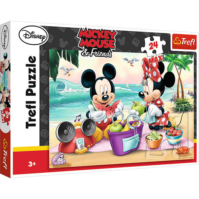 Trefl Maxi puzzle Mickey i Minnie Piknik na plaži 24 dela