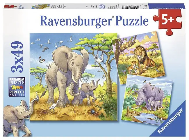 Ravensburger puzzle Dečije puzle - 3x49 - Životinje - Wild Animals 3x49 delova RA08003