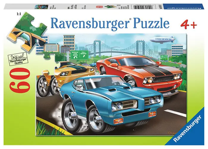 Ravensburger puzzle Dečije puzle - 60 - 1:1 - Muscle Cars - Moćni automobili 60 delova RA09591