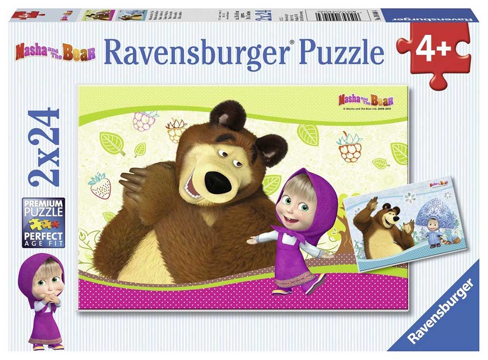 Ravensburger puzzle Dečije puzle - 2x24 - Maša i medved - Masha and the Bear 2x24 dela RA09046