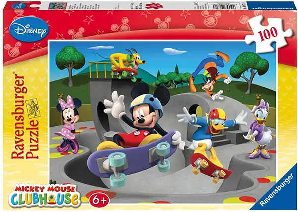 Ravensburger puzzle Dečije puzle - XXL - Disney - Mickey Mouse Club House - Mikijev urnebesni skejt klub 100 delova RA10871
