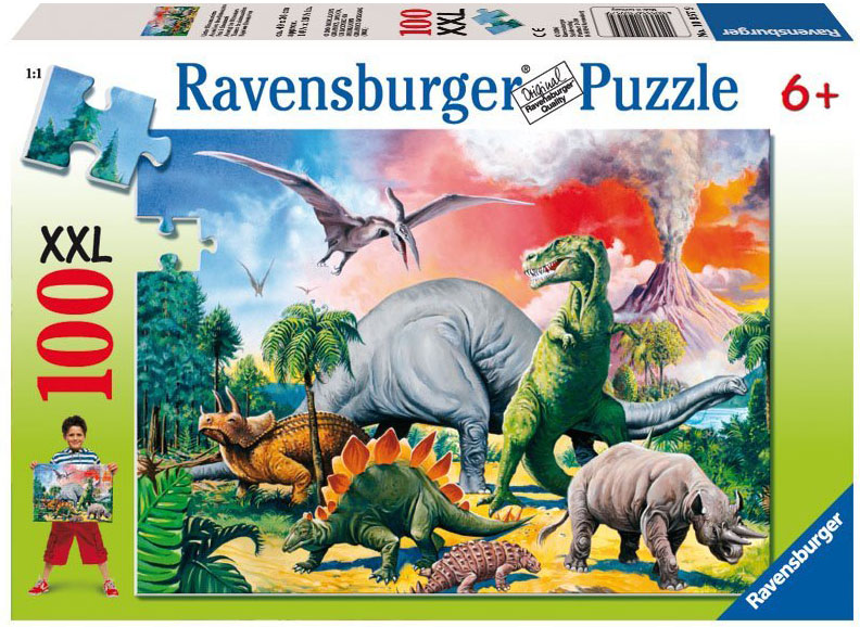 Ravensburger puzzle Dečije puzle - XXL - 1:1 - Dinosaurusi - Među dinosaurusima 100 delova RA10957