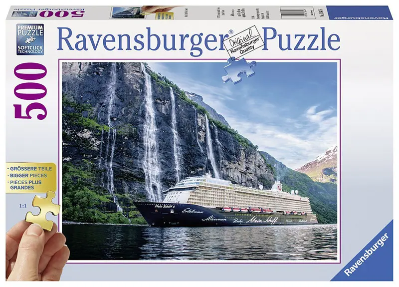 Ravensburger puzzle Mein Schiff 4 in Fjord 500 delova BIGGER PIECES RA13647