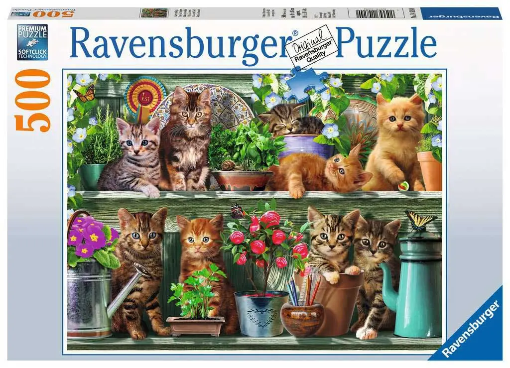 Ravensburger Puzzle 500 delova - Mačke na polici 14824