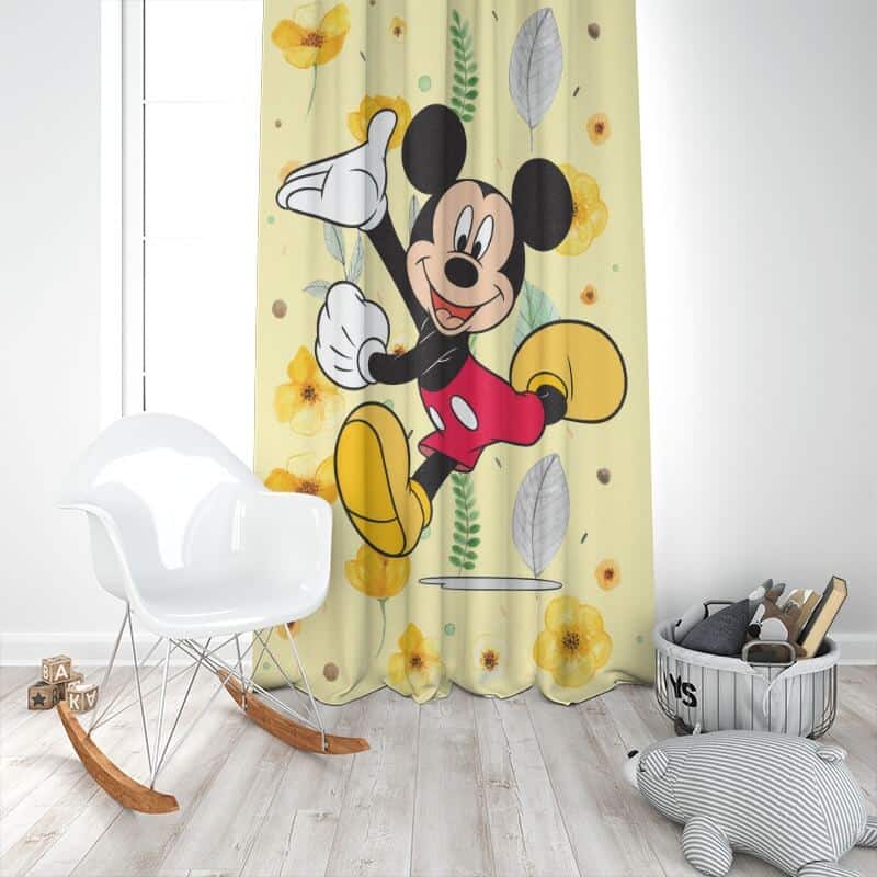Dečiji draper Mickey žuti (Jedno krilo) – 140x250cm, D-026