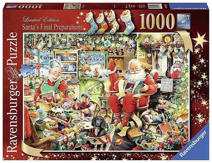 Puzzle 1000 delova - Deda Mrazove poslednje pripreme - Ravensburger 19558