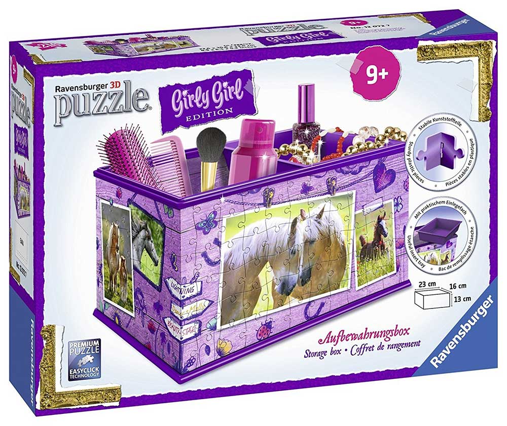 Ravensburger 3D puzzle GIRLY GIRL edition - Za devojčice - Kutija za sitnice - Konji - Storage Box Horses 216 delova RA12072