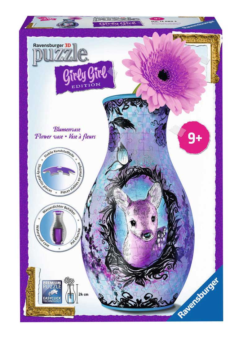 Ravensburger 3D puzzle GIRLY GIRL edition - Za devojčice - Vaza za cveće - Životinje - Animal Trend 216 delova RA12080