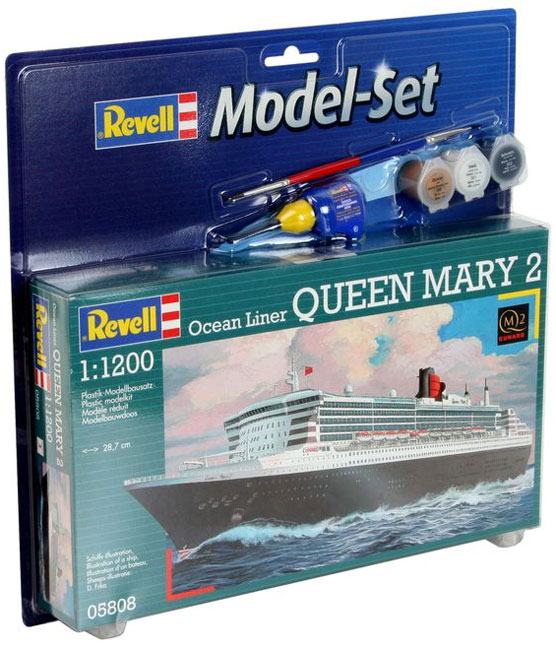 Revell maketa broda sa priborom Model Set Queen Mary 2 RV65808/5654