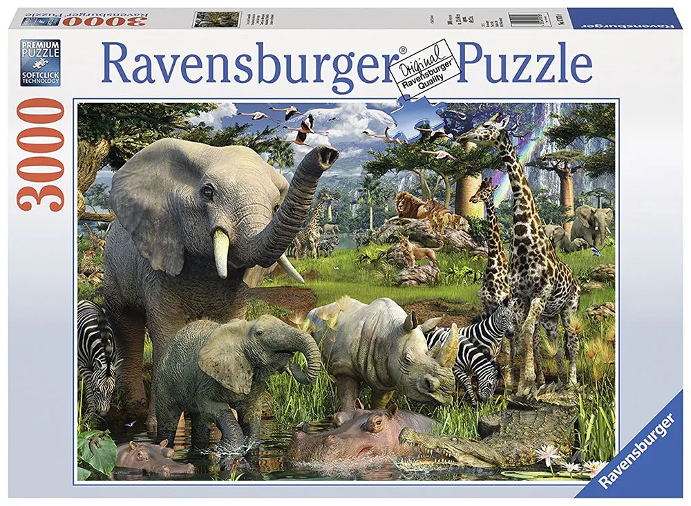 Ravensburger puzzle Životinje - Animal Kingdom Collection - Animals at the Waterhole 3000 delova RA17070