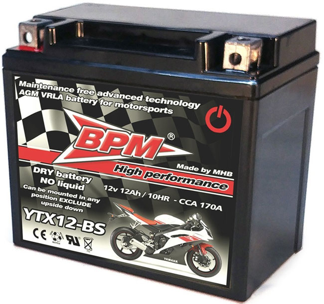 Akumulator za manje SUS motore BPM YTX12-BS 12V 12Ah