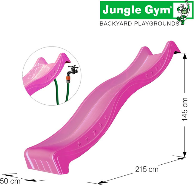 Vodeni Tobogan Spust 2.65 m - Jungle Gym Sa TUV Sertifikatom Pink
