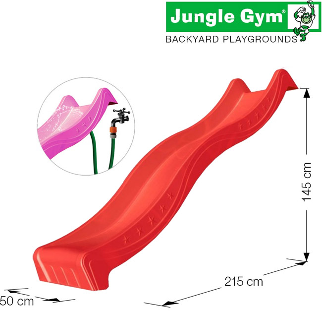 Vodeni Tobogan Spust 2.65 m - Jungle Gym Sa TUV Sertifikatom Red