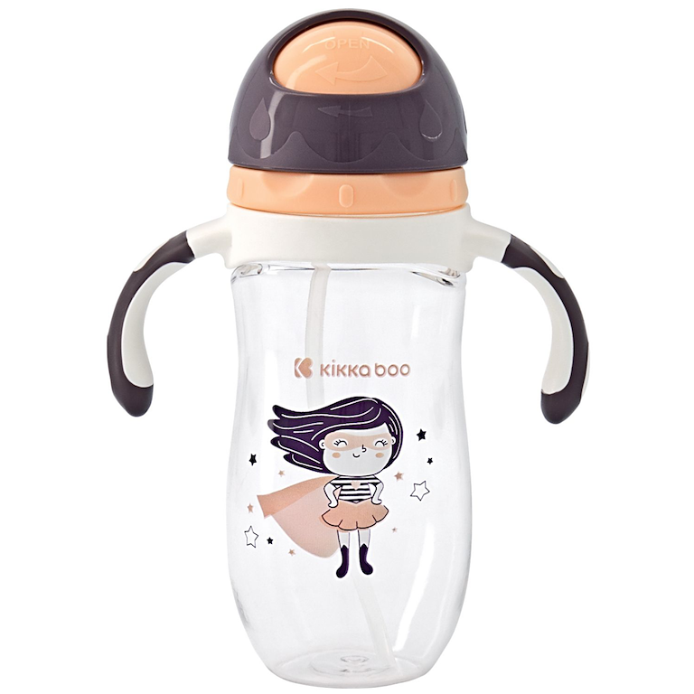 Kikka Boo Bebi Šolja tritan sa slamkom i ručicama 300ml Supergirl KKB20062
