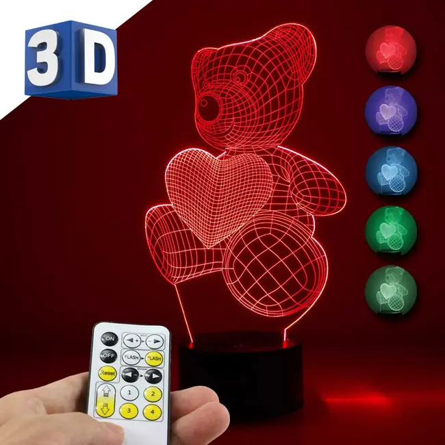 3D LED RGB lampa sa promenljivom bojom svetlosti Meda