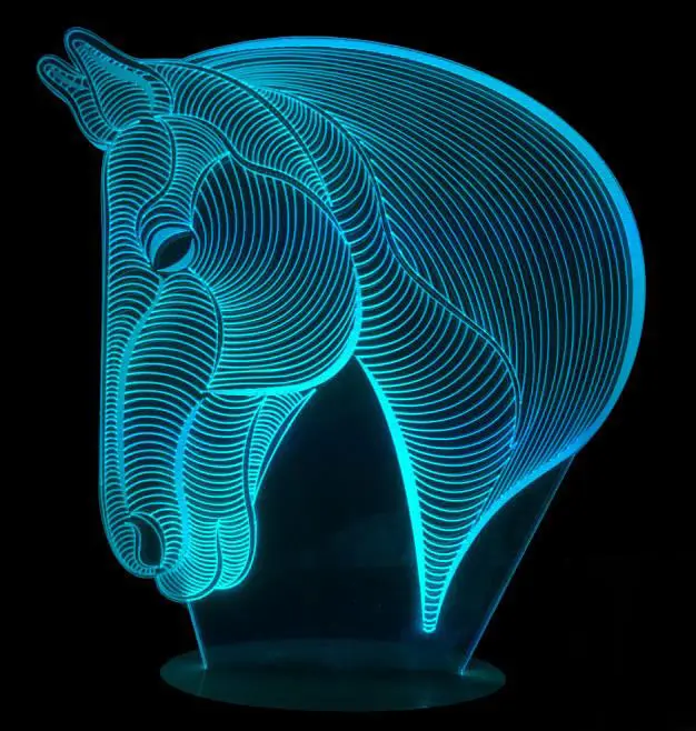 3D LED Lampa Illusions by Black Cut Blue Horse