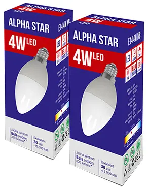 Alpha Star LED Sijalica E14 4W 4000K 2 komada 024002