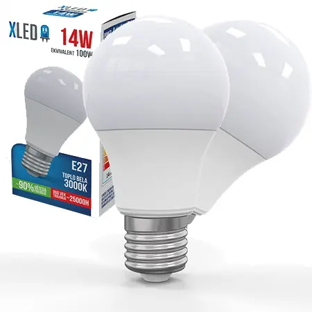 XLED Led Sijalica E27 14W Toplo bela 2 komada 023572