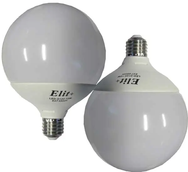 Dve LED G120 sijalice 3000K 15W E27 Elit+ EL 1393