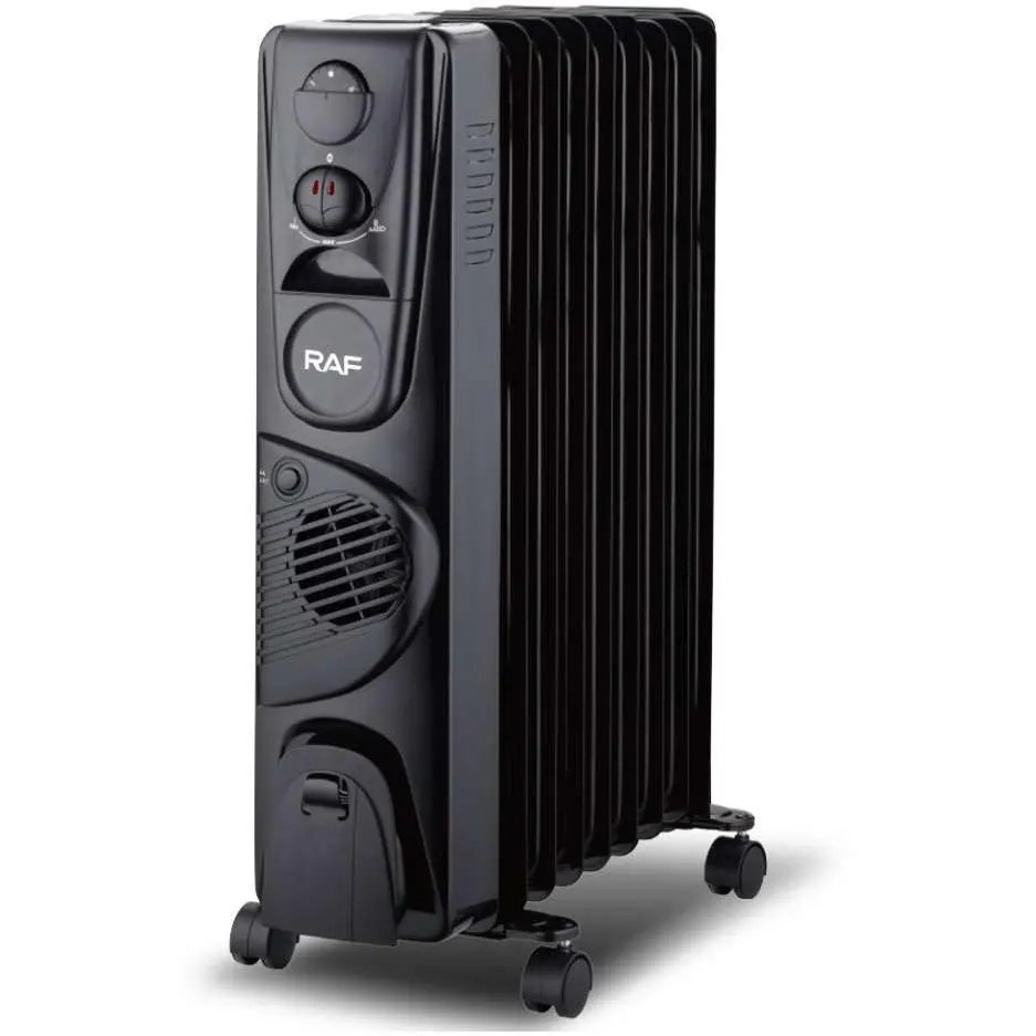 Raf R.0931b Uljni Radijator Sa Ventilatorom 9 Rebara Crni 2400w