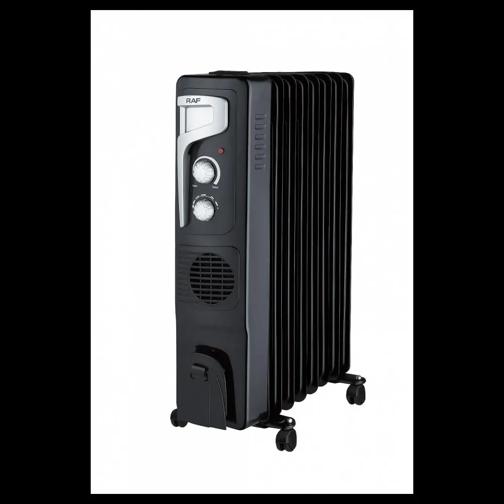 Raf R.0929b Uljni Radijator Sa Ventilatorom 9 Rebara Crni 2400w