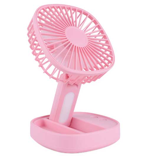 Sklopivi mini ventilator sa punjivom baterijom Prosto MF9413 roze