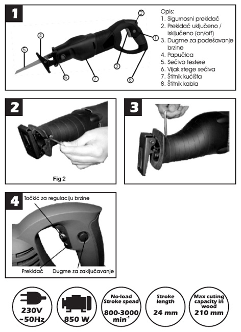Univerzalna testera Lisičji rep WUS810 73281000
